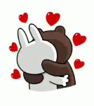 Cony And Brown Hug GIF - Cony And Brown Hug Kiss - Discover & Share GIFs