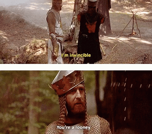 Monty Python Black Knight GIF - Monty Python Black Knight Im Invincible ...